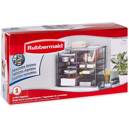 Rubbermaid Organizer Desk, 12-Compartment Mail Organizer with Removable ...