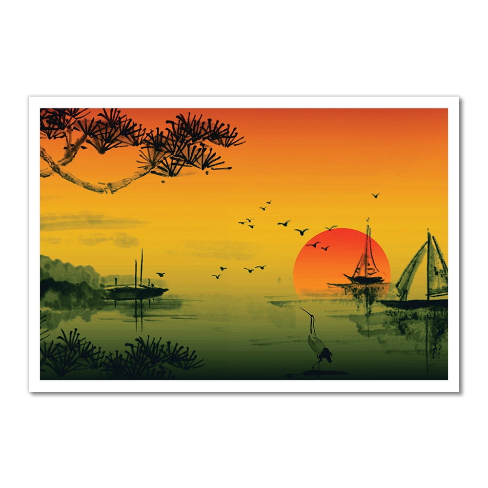 Japanese Sunset Artwork | Choose from: Canvas (Ready to Hang) Canvas ...