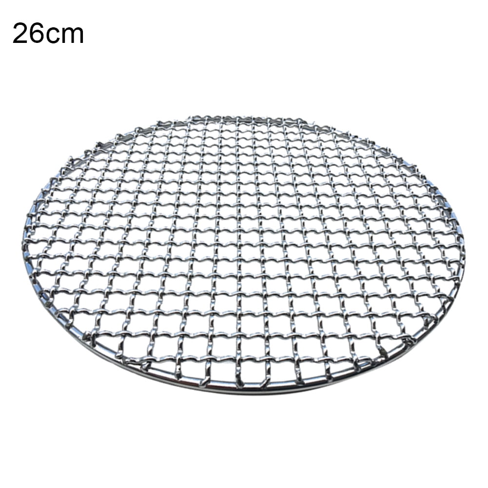 Papaba BBQ Pan,Round Stainless Steel BBQ Grill Roast Mesh Net Non-stick ...