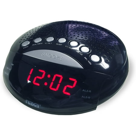 NAXA Electronics NRC-170 PLL Digital Dual Alarm Clock with AM/FM Radio ...