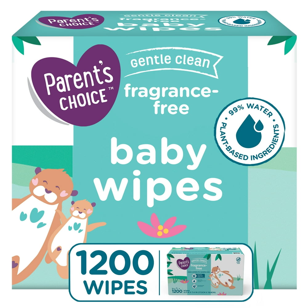 Parent's Choice Gentle Clean Aloe Baby Wipes, 12 Flip-Top Packs (1200 ...