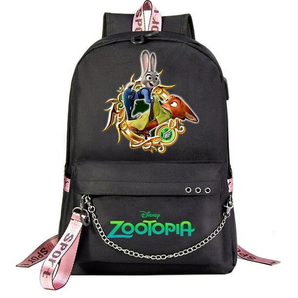 Disney Zootopia Judy Nick USB Backpack School Bag Laptop Rucksack Women ...