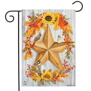 Rustic Fall Greetings Garden Burlap Flag - Walmart.com