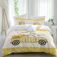 4 Piece Duvet Cover Set Queen, Farm Truck with Sweet Honey Bee and ...