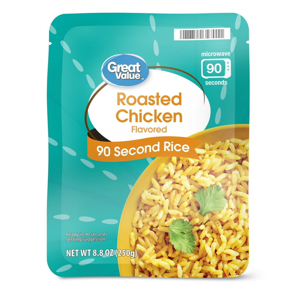 Great Value Chicken Flavored Rice 90 Second Pouch, 8.8 oz - Walmart.com ...