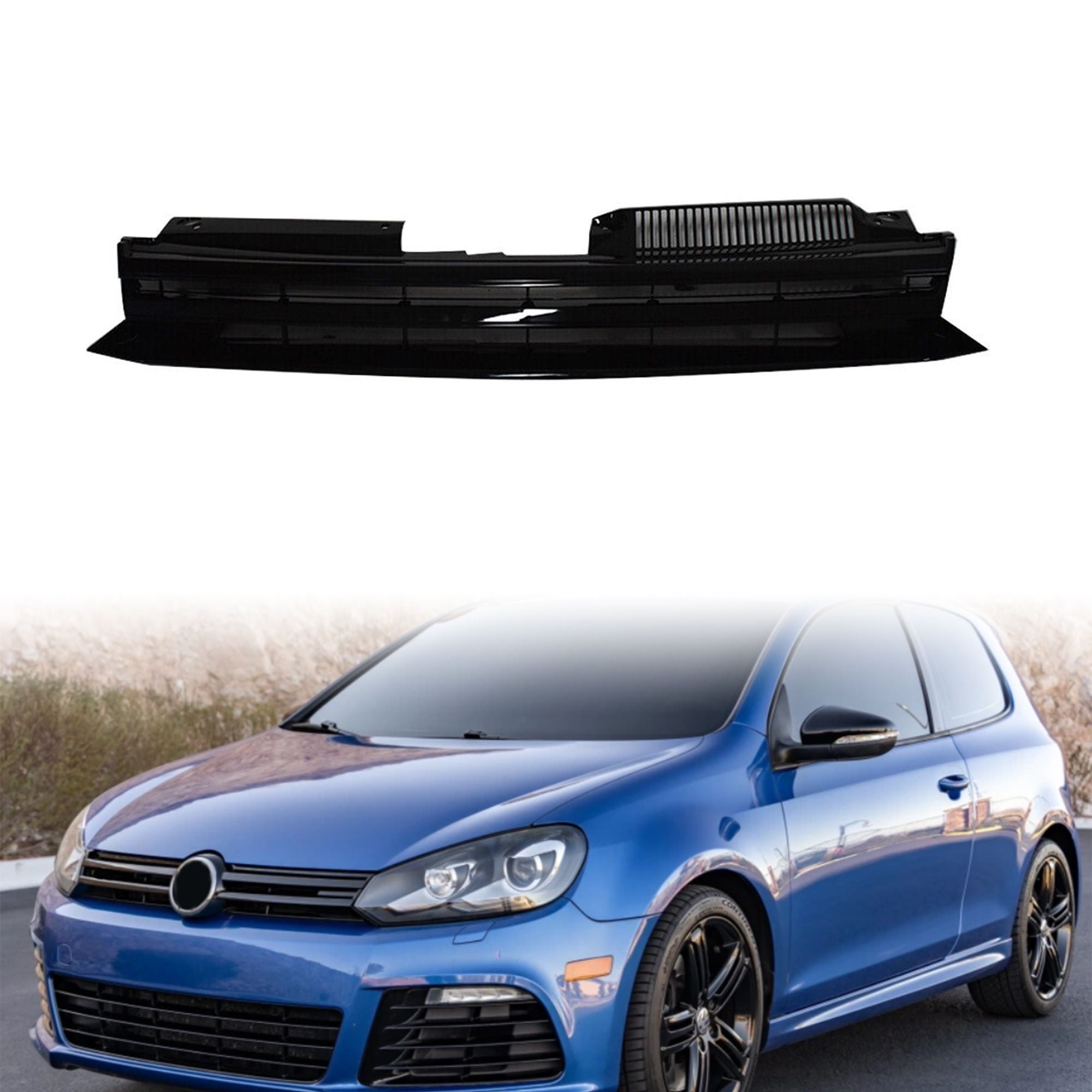 Black Badgeless Sport Grille For 2010 2011 2012 2013 2014 Volkswagen ...