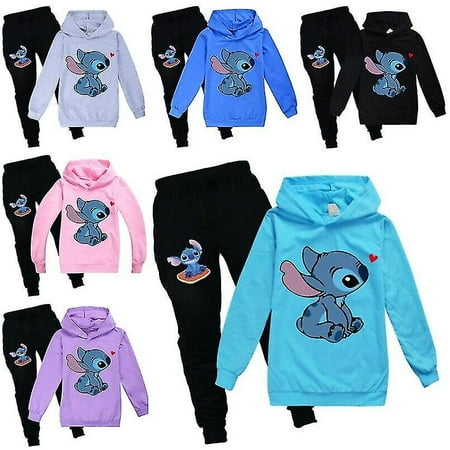 Lilo Stitch Tracksuit 2pcs Hooded Top Hoodie Pants Outfit Set Sportwear ...