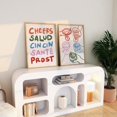 Cheers Printable Set Of 2, Colorful Kitchen Prints, Bar Cart Glasses ...