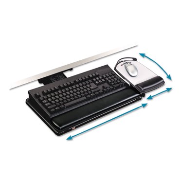 3M Sit/Stand Easy Adjust Keyboard Tray with Adjustable Keyboard and ...