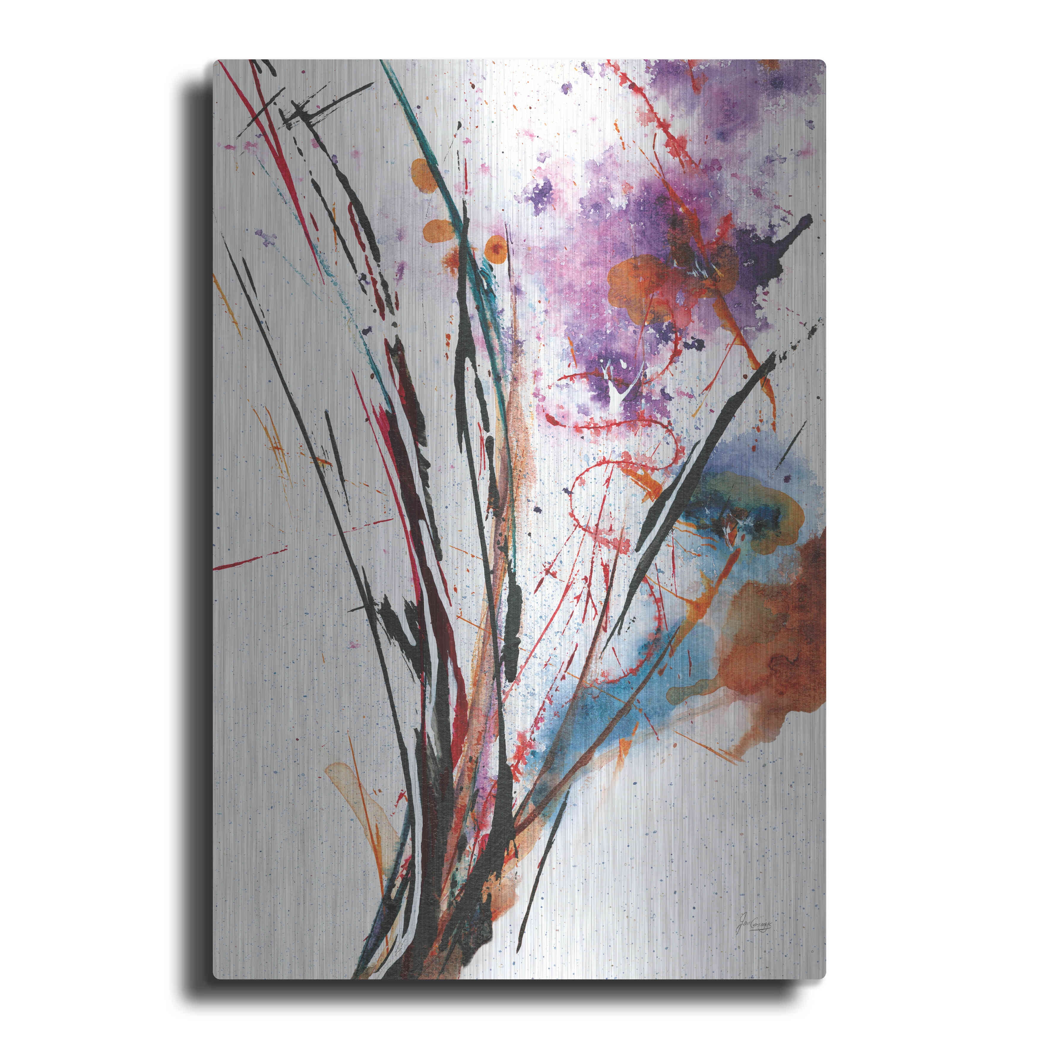Luxe Metal Art 'Floral Explosion IV On White' by Jan Griggs, Metal Wall ...