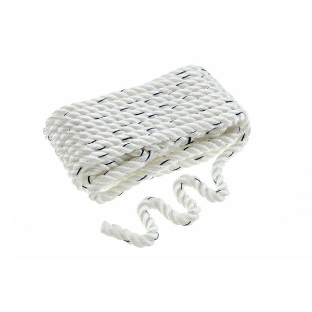 Seachoice 47571 Premium 3-Strand Twisted Nylon Dock Line With Tracer ...