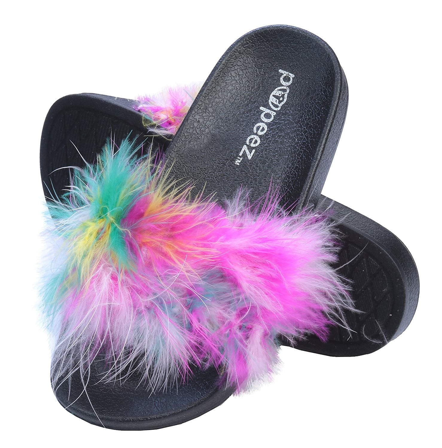 Pupeez Girls Flip Flop Slide Sandals Fury Toe Top and Hard Sole US Kid ...