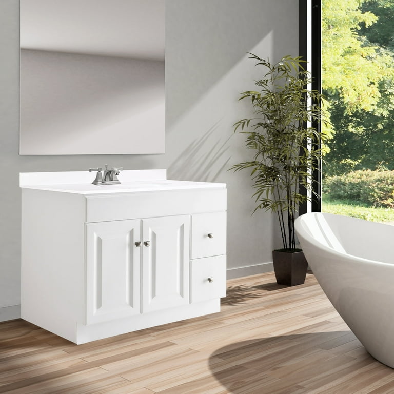 Design House 597245 Wyndham 36 Inch Unassembled 2 Door 2 Drawer Bathroom Vanity without Top White Walmart