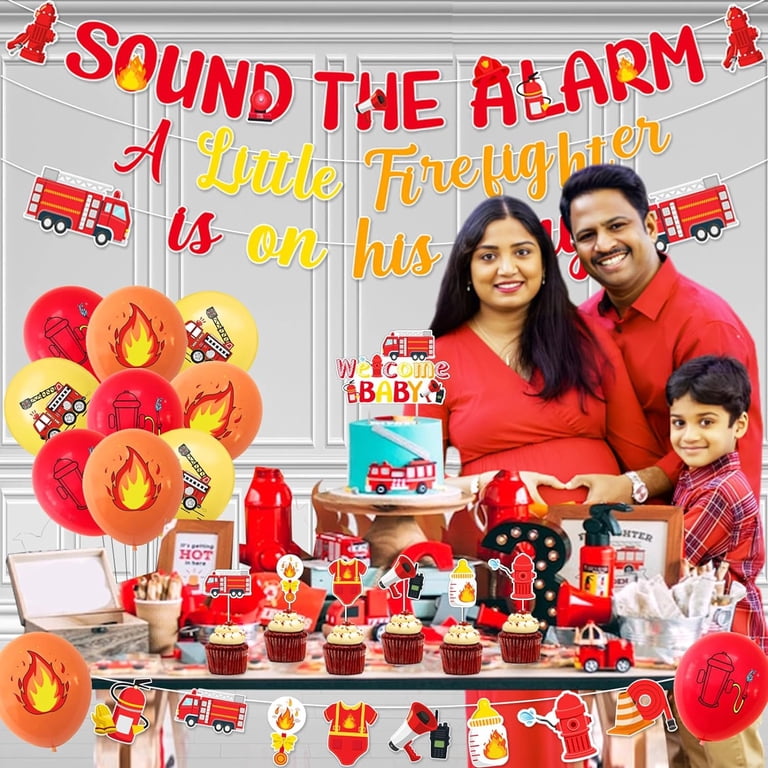 Firefighter Baby Shower Fire Truck Baby Shower Invitation Set Little