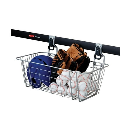 Rubbermaid Garage FastTrack Rail 24 in. Wire Basket, Storage Organizer ...