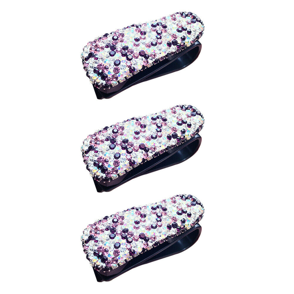 Magik 3 Pack Rhinestone Universal Car Glasses Sunglasses Eyeglass Visor ...