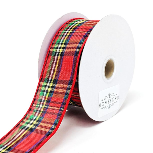 Christmas Tartain Plaid Wired Ribbon, 1-1/2-Inch, 10-Yard - Walmart.com ...