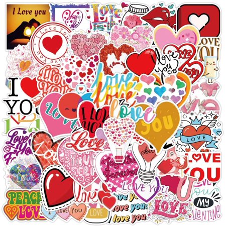 Vinyl Love Decals Love Stickers Pack 50 Pcs Valentine's Day Stickers ...