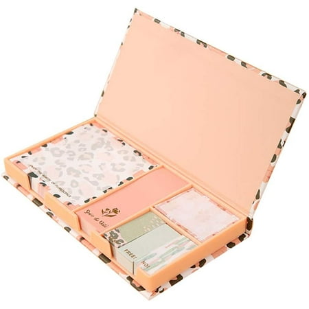 Sticky Notes Pads Set Leopard Print Pink Color Memo Pads with Memo Pads ...