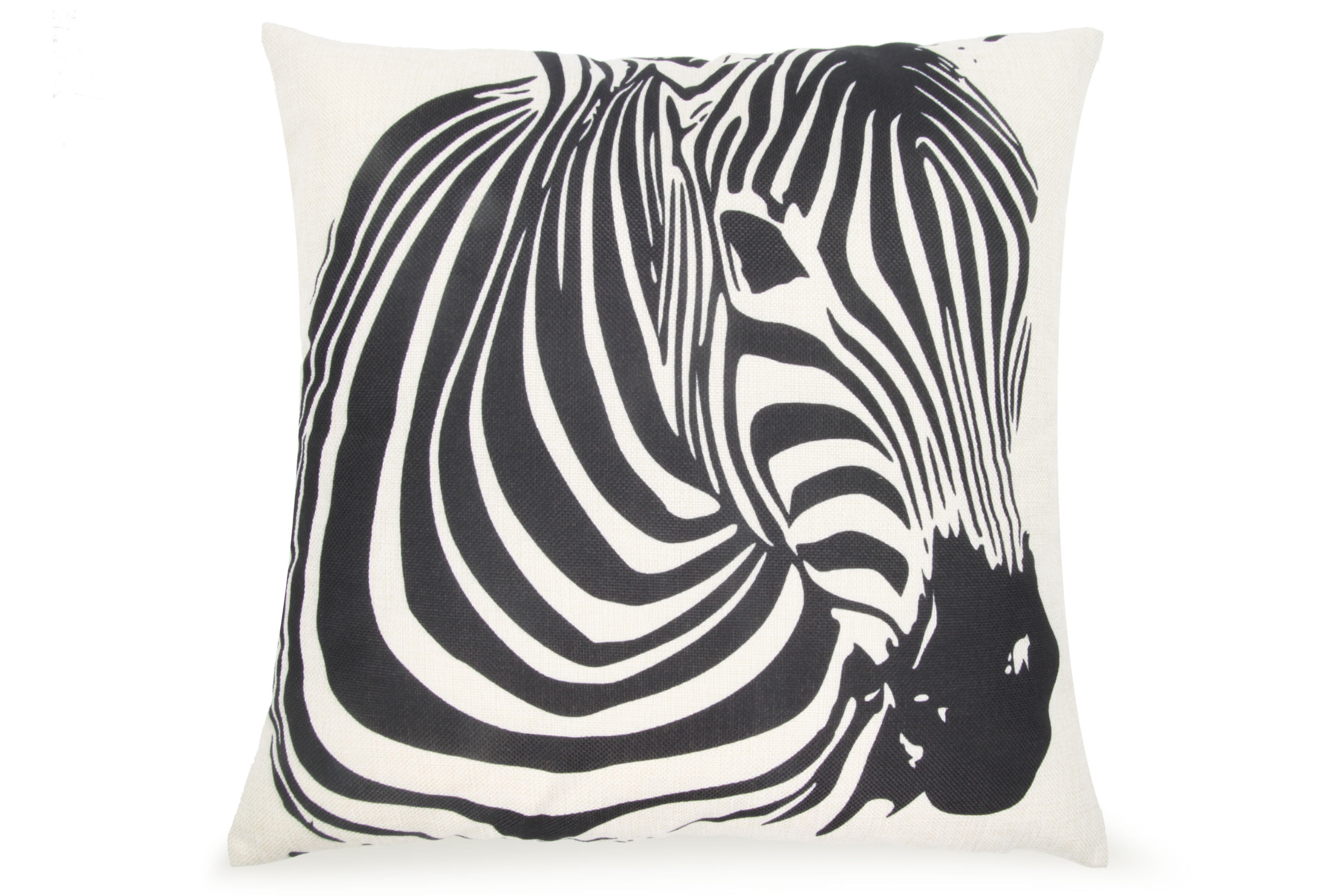 Pal Fabric Blended Linen Animals Square 18x18 Zebra Pillow Cover ...