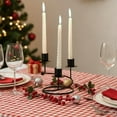 3-Arm Candelabra, Black Iron Curved Candle Holder for Taper Candles ...