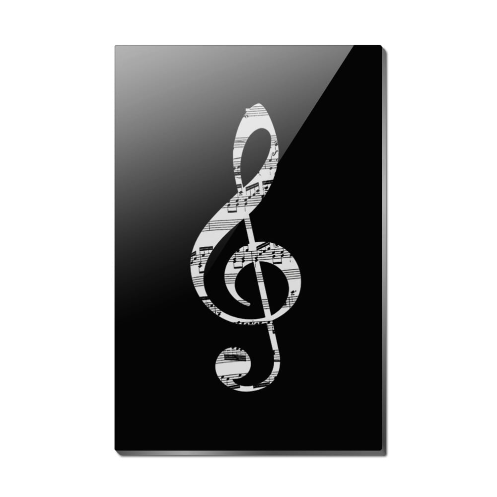 Sheet Music Treble Clef Music Rectangle Acrylic Fridge Refrigerator ...