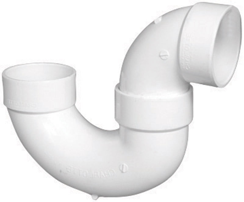 Charlotte Pipe Schedule 40 4 in. Hub x 4 in. Dia. Hub PVC P-Trap ...