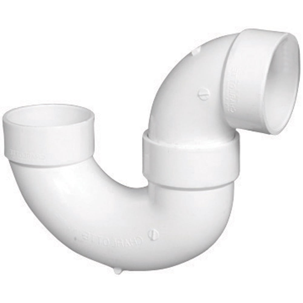 Charlotte Pipe Schedule 40 4 in. Hub x 4 in. Dia. Hub PVC P-Trap ...