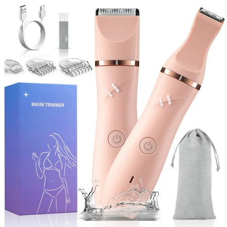 Bikini Trimmer for Women,INBUTY 2 in 1 Electric Shaver Rechargeable ...