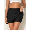 Sidefeel Womens High Waist Tummy Control Swim Skirt With Zipper Pocket