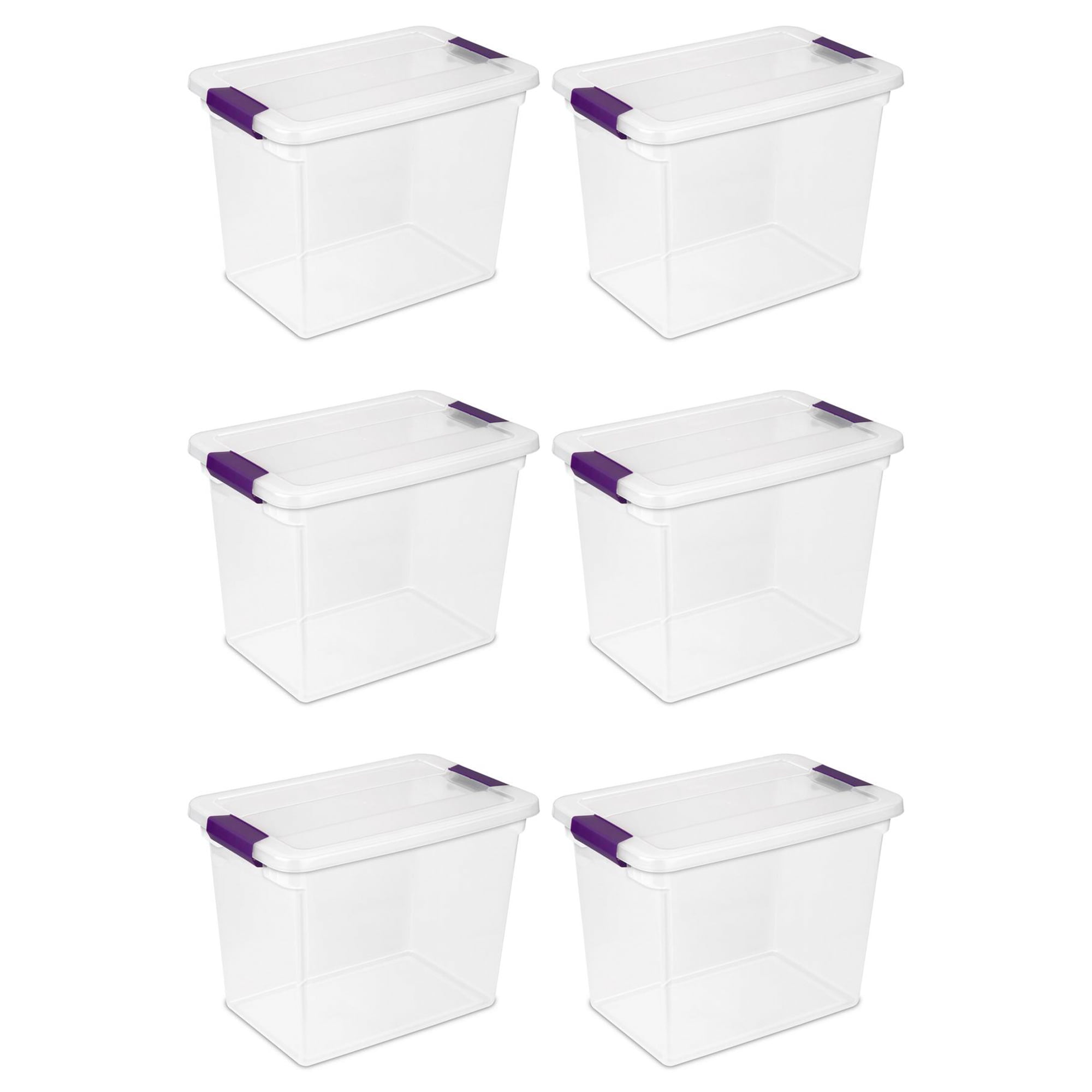 Sterilite Clearview 27 Quart Stacking Storage Tote W/ Latch Lid  (6 Pack) 27 Quart