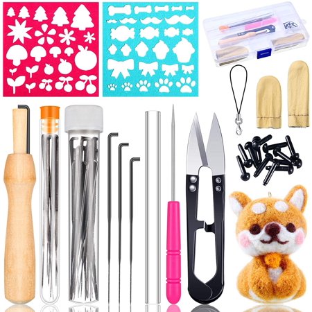46 Pieces Needle Felting Tools Kit Includes Finger Protector Wooden ...