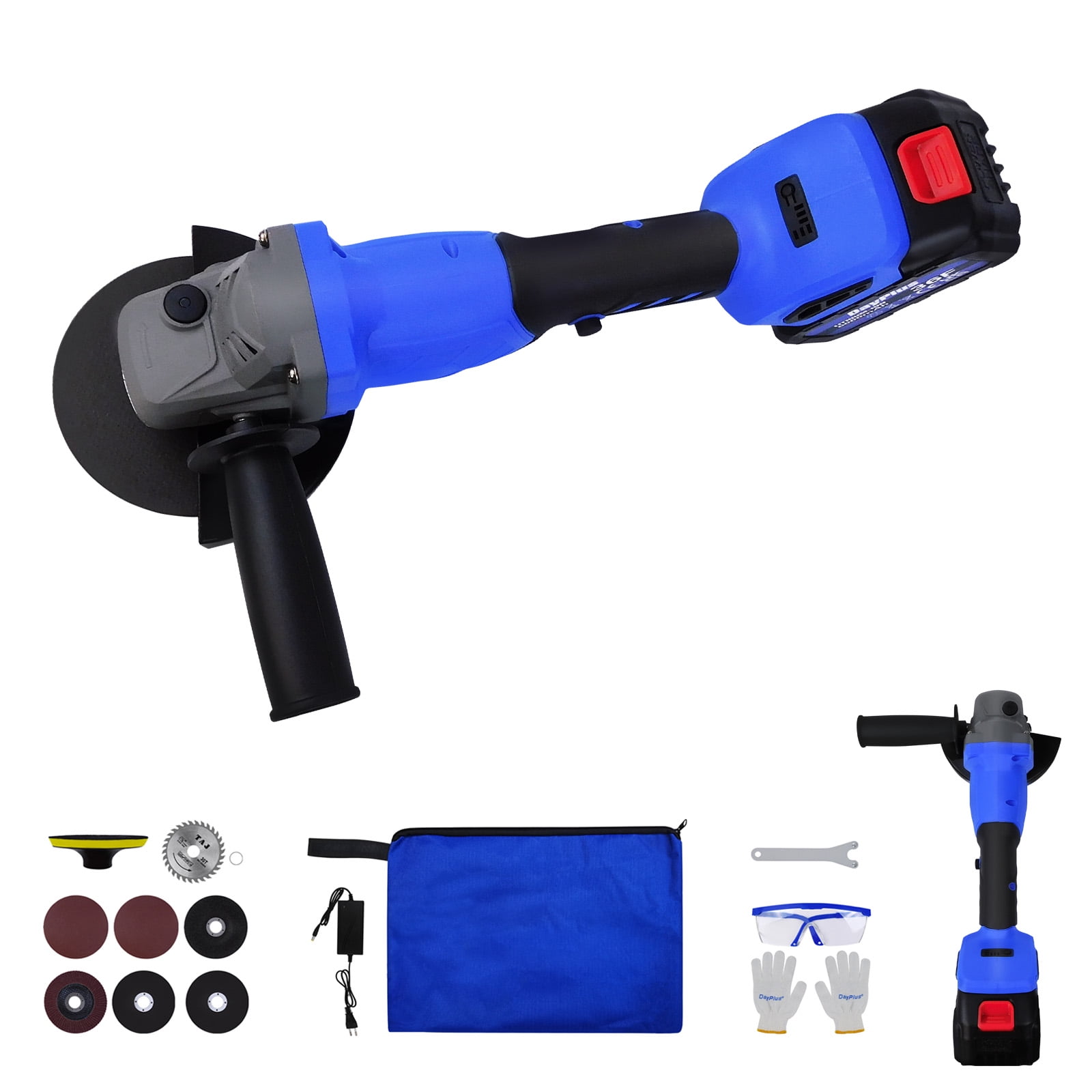Cordless Brushless Angle Grinder 10000RPM 3 Adjustable Speed 4.5 Inch ...