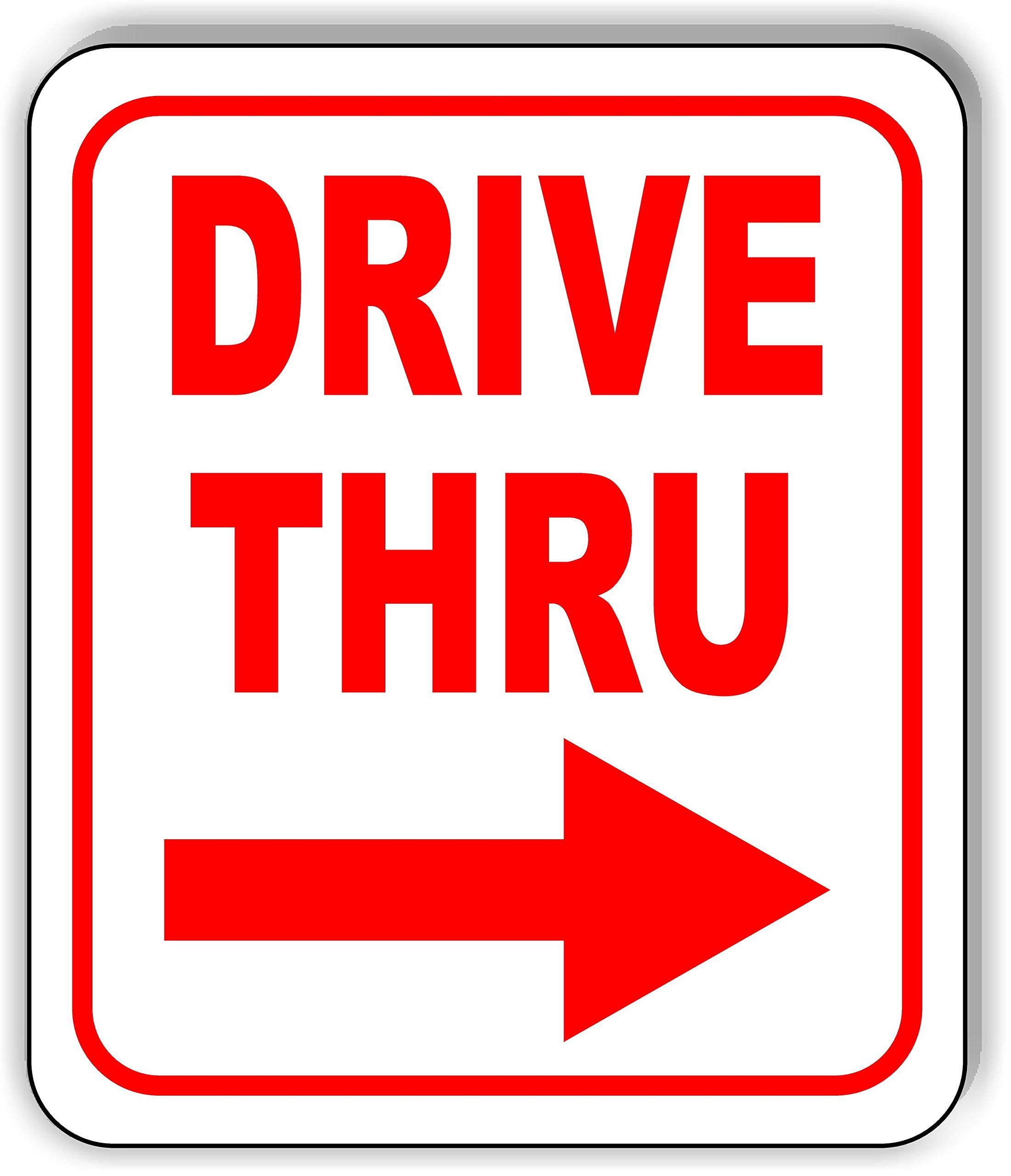 Drive Thru Right Arrow RED Aluminum Composite Sign - Walmart.com