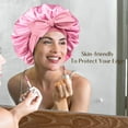 YANIBEST Satin Bonnet Silk Bonnet for Sleeping Double Layer Adjustable ...