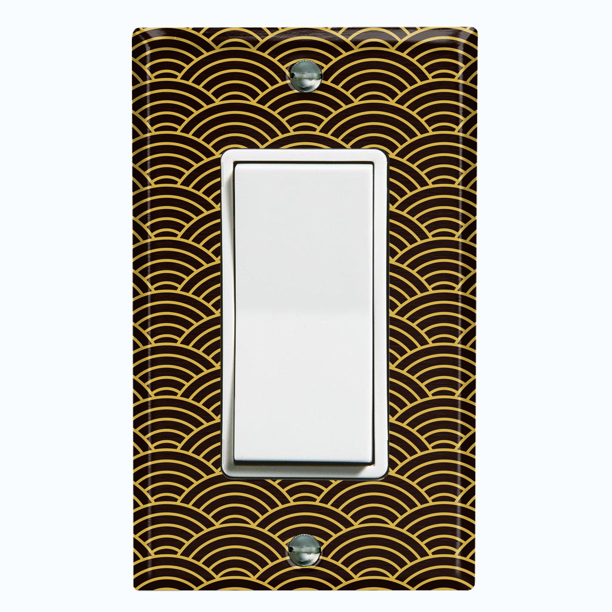 Metal Light Switch Plate Cover Japanese Sea Wave Pattern Black ...