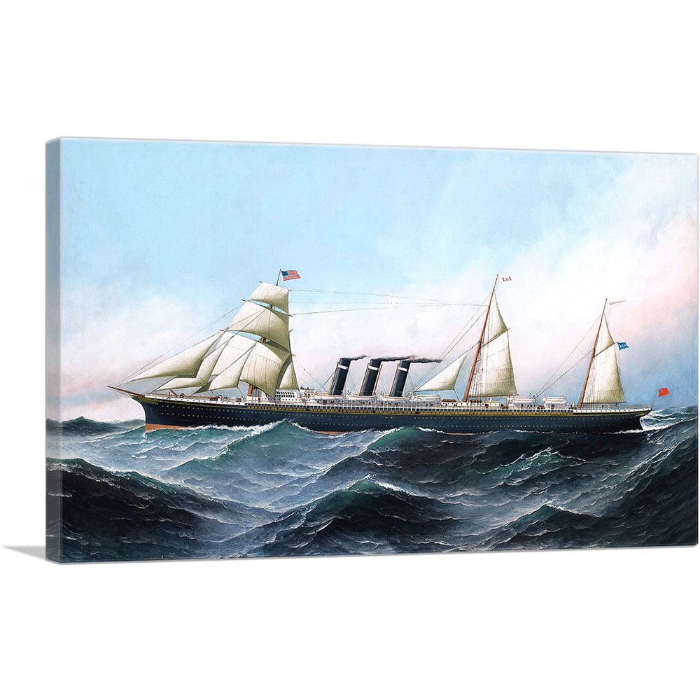 ARTCANVAS SS City of Paris 1889 Canvas Art Print by Antonio Jacobsen ...