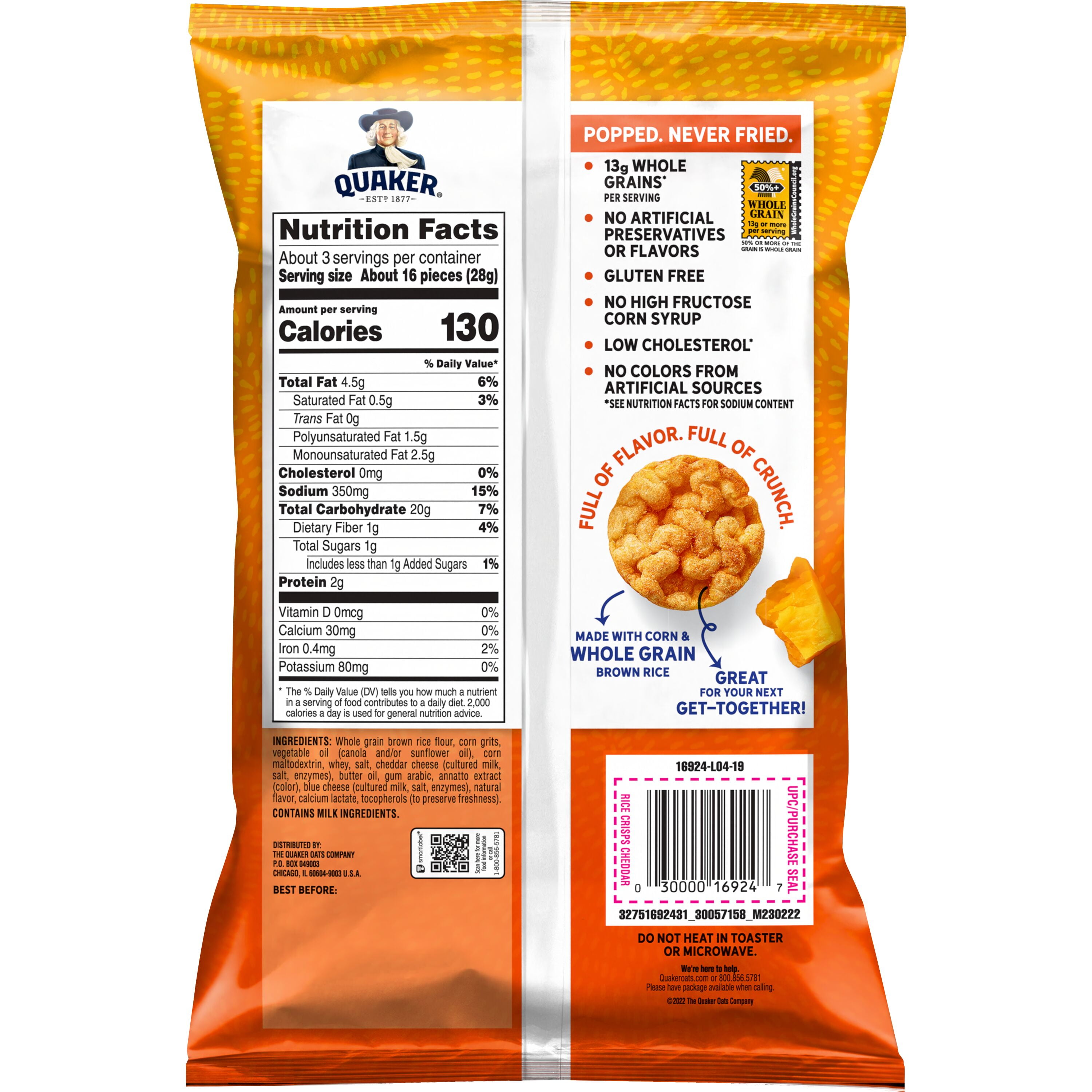 Quaker Rice Cakes Nutrition Information