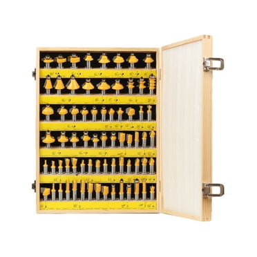 35 Piece Carbide 1/2" Shank Router Bit Set with Aluminum Carrying Case ...