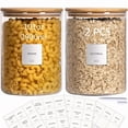 2pcs Glass Jar Canisters Set (73/101/136Oz) with Printed Labels, 2000 ...