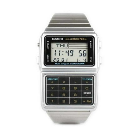 Casio DBC611-1 Mens Stainless Steel Databank Calculator Watch 5 Alarms ...
