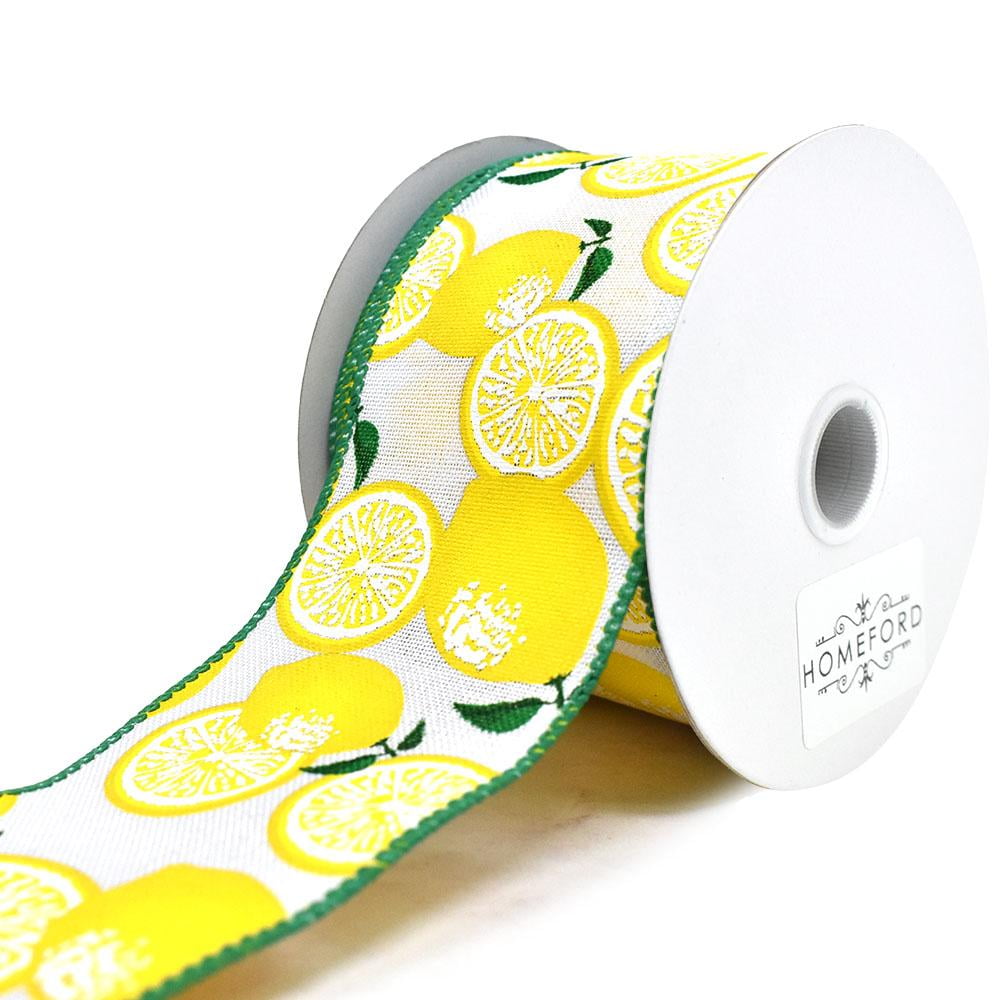 Lemons Linen Wired Edge Ribbon, White, 2-1/2-Inch, 10-Yard - Walmart.com