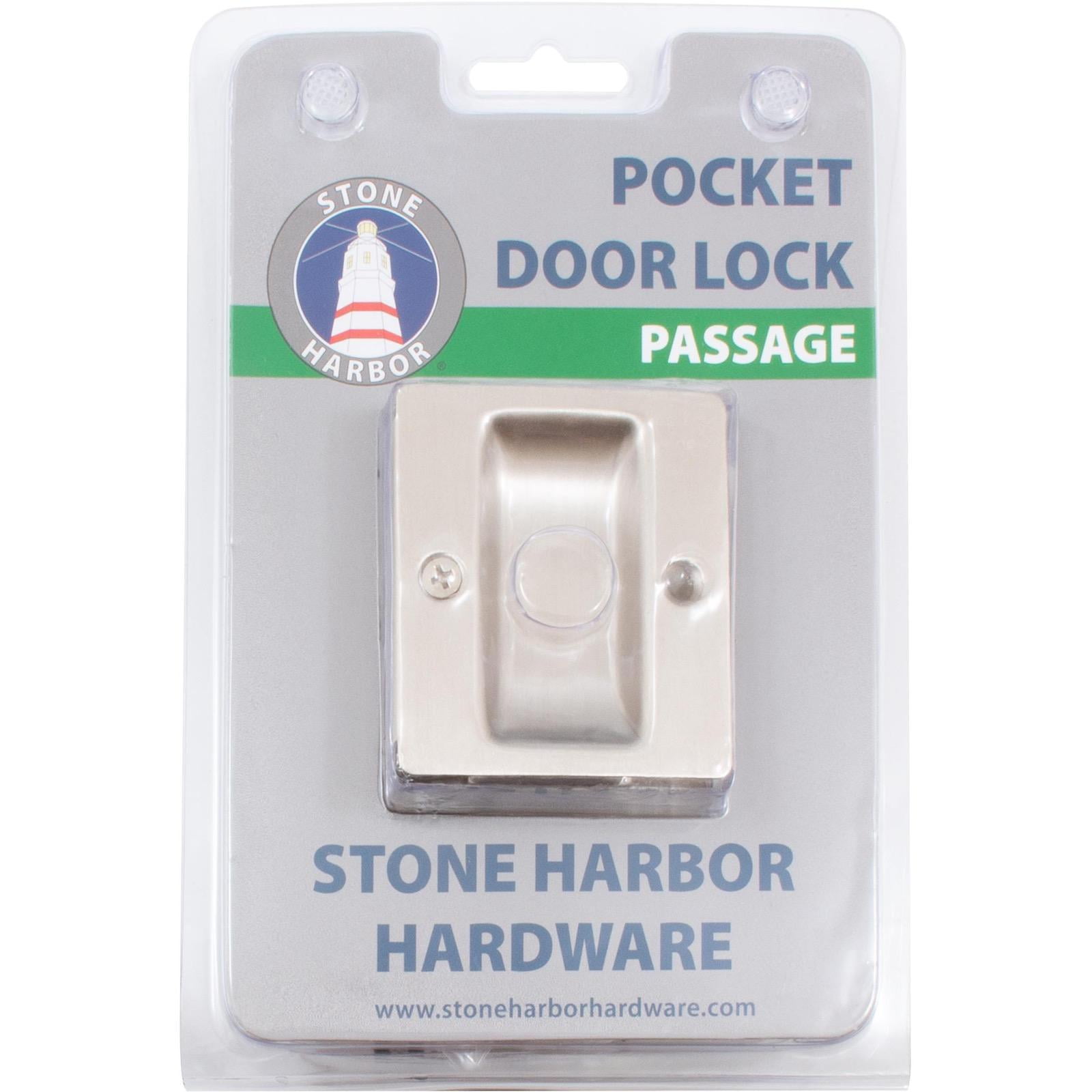 Premium Square Pocket Door Lock, Passage (Hall/Closet) Latch, Clear ...