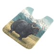Bathroom Plush Absorbent Mat Combined U-Shaped Square Pad Bath Mat ...