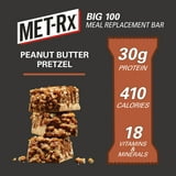 MET-Rx Big 100 Protein Bar, Peanut Butter Pretzel, 30g Protein, 9 Ct ...