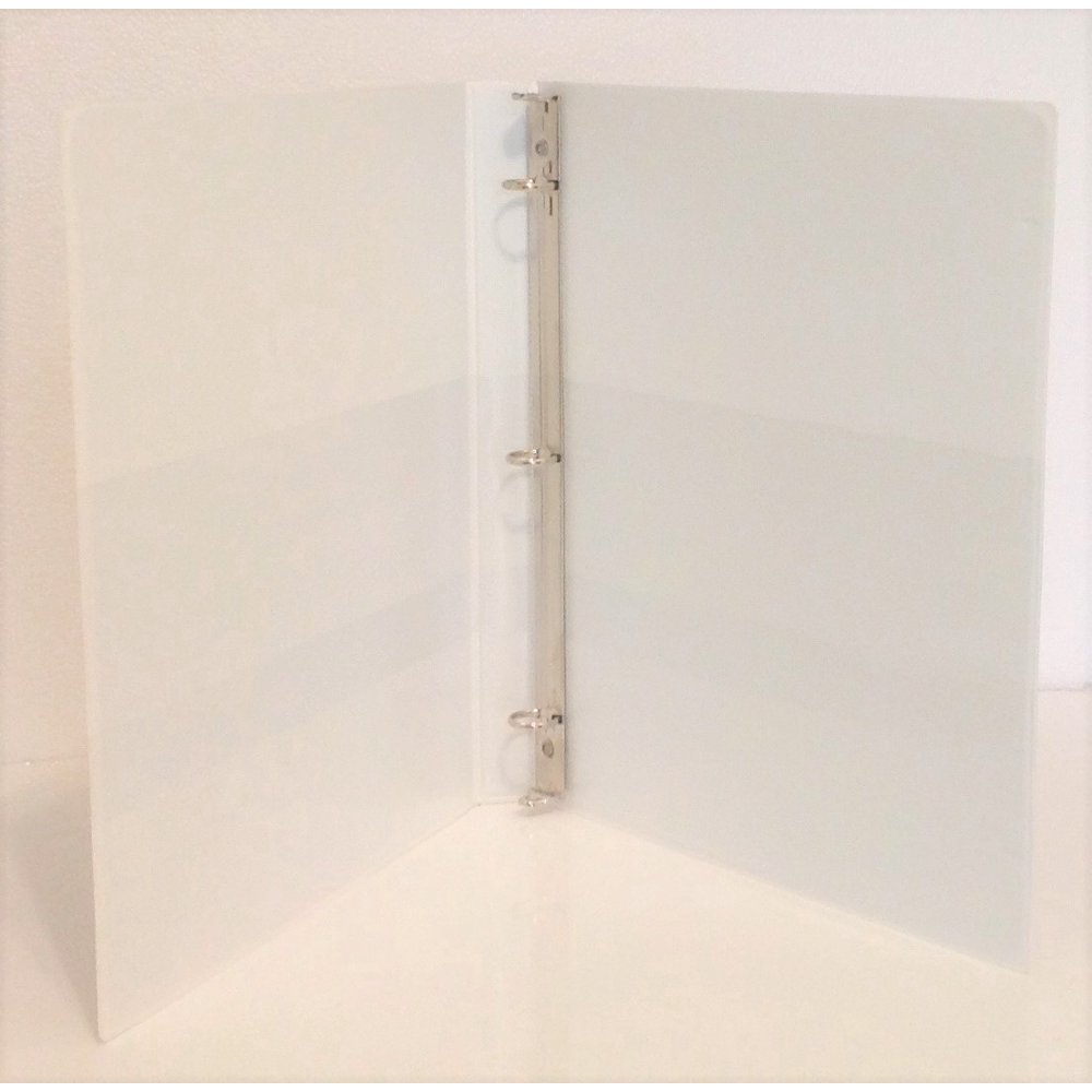 White Vinyl 3-Ring Regular Binder for 8.5" x 11" Sheets, 1/2" Capacity ...