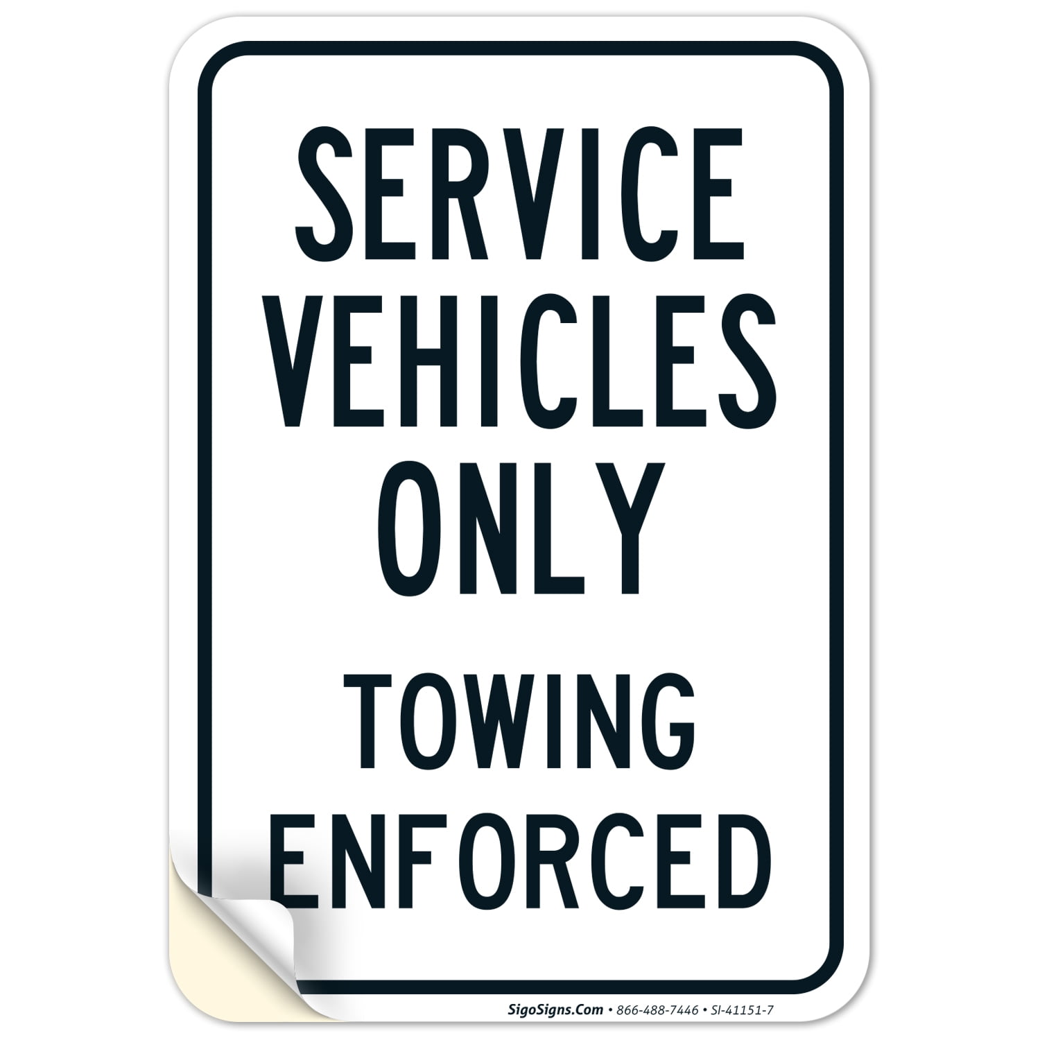 Service Vehicles Only Sign, 10x7 Vinyl Sticker - Walmart.com