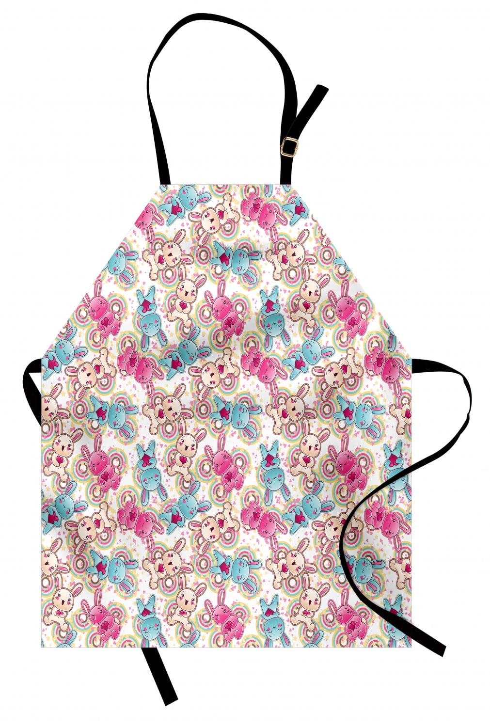 Anime Apron Childish Pattern with Colorful and Happy Kawaii Characters ...