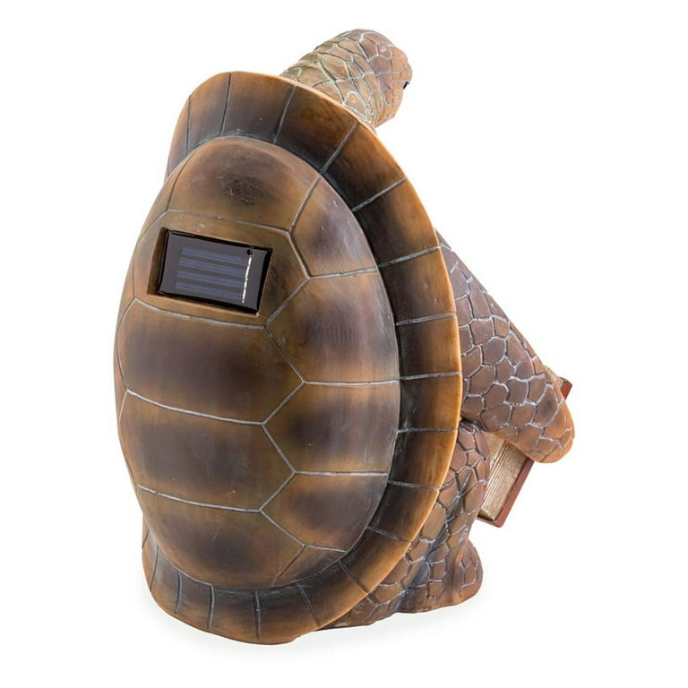 Wind Weather Solar Lighted Reading Mama And Baby Turtles