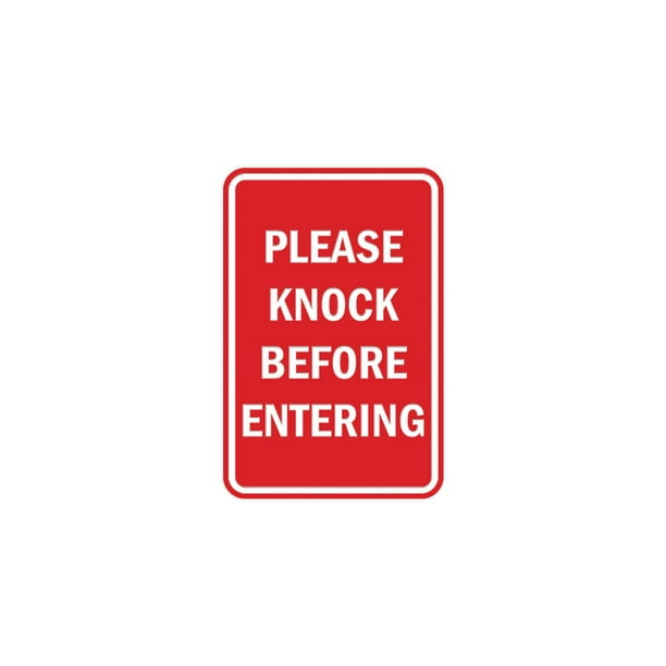 Portrait Round Please Knock Before Entering Sign (Red) - Small 4" x 6 ...